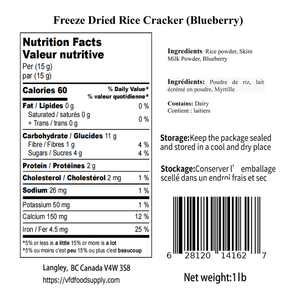 1 lb Freeze-Dried Rice Cake/Crackers (Blueberry) – Healthy Baby Food